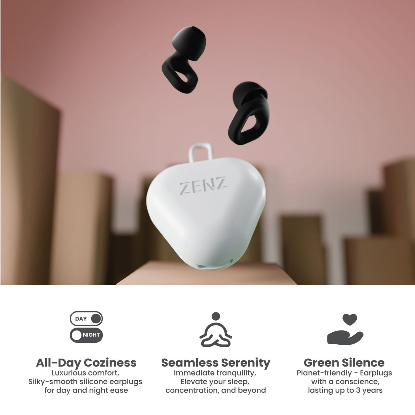 Zenz Unwind Ear Plugs - Onyx Black